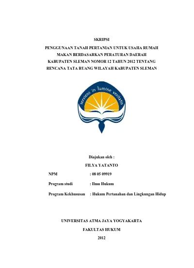 Top PDF PENULISAN HUKUM SKRIPSI PERUBAHAN PENGGUNAAN TANAH PERTANIAN