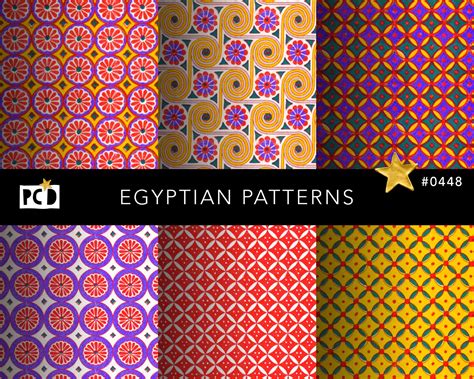 Ancient Egyptian Textile Patterns Decorative Printable Papers Etsy