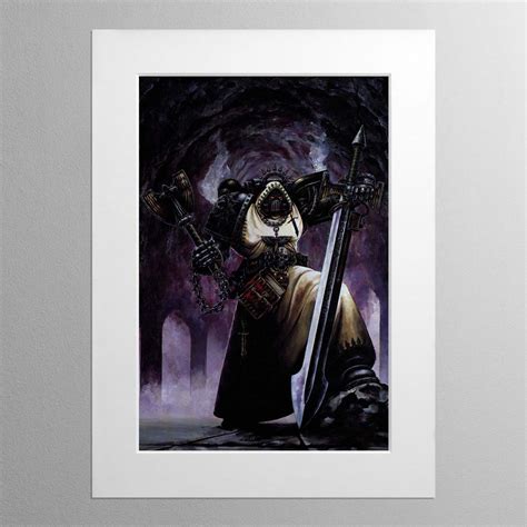Interrogator Chaplain Art Print Warhammer 40k Collectible Warhammer Art