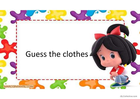 Guess The Clothesgame English Esl Powerpoints