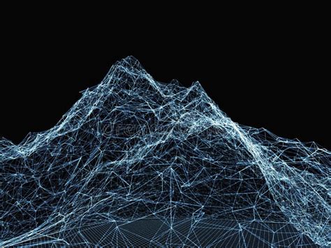 Abstract Digital Landscape With Particles Stock Illustration Illustration Of Futuristic Space