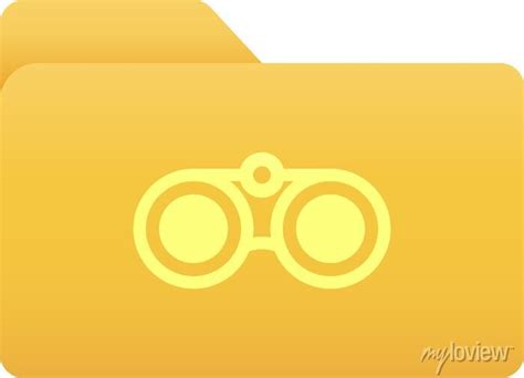 folder with binocular symbol folder icon posters for the wall