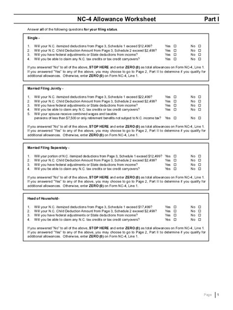 Nc 4 Form Fillable Online Printable Forms Free Online