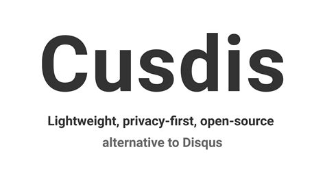 Cusdis Lightweight Privacy First Open Source Comment System