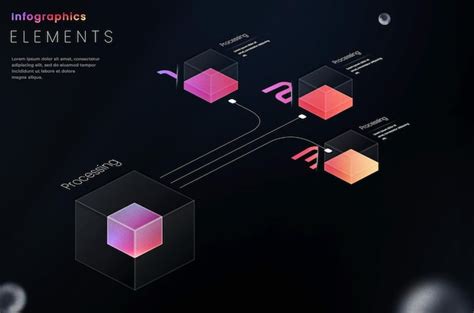 Premium Psd Gradient Rectangular Bar Diagram Infographics With Glass