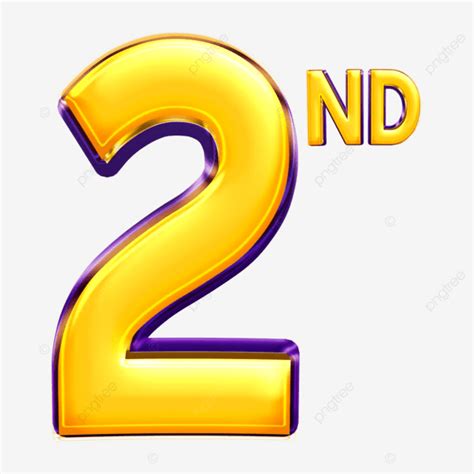 Light Golden Shiny 2nd Number Vector Shiny 3d Number 2nd Second Number 2nd Png And Vector