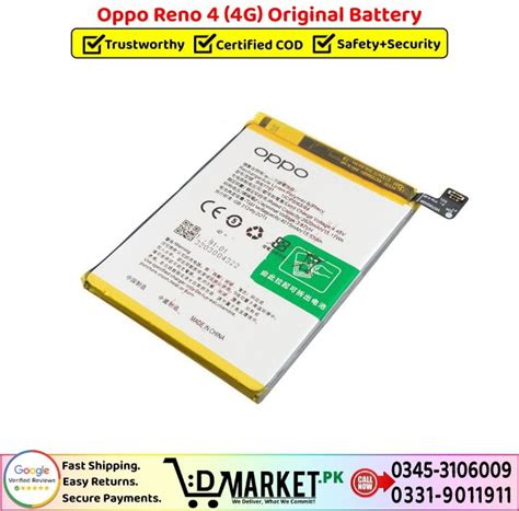 Oppo Reno 4 4g Original Battery Price In Pakistan Fast Secure