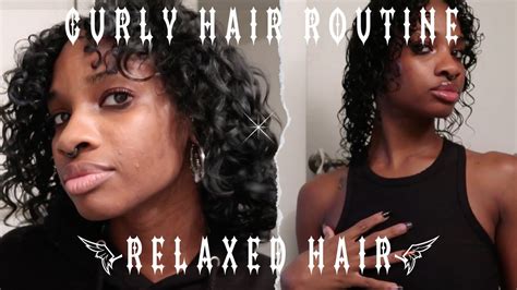Curly Hair Routine On Relaxed Hair My Current Curl Routine Youtube