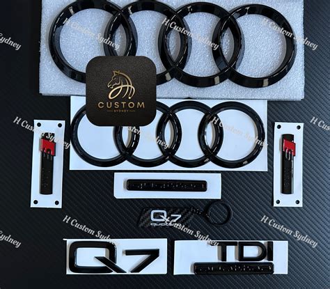 Q7 Gloss Black Full Badges Set For Audi Q7 4m 2016 2024 Exclusive Pack