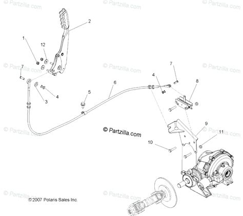 Polaris Side By Side 2008 Oem Parts Diagram For Brakes Park Brake Asm