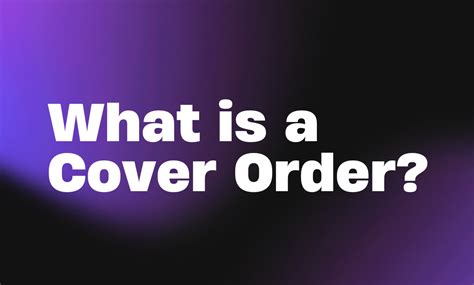 What Is A Cover Order Advisors India