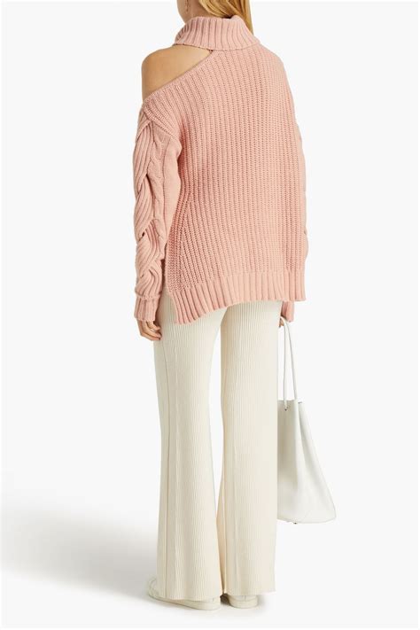 Simkhai Cutout Cable Knit Turtleneck Sweater The Outnet