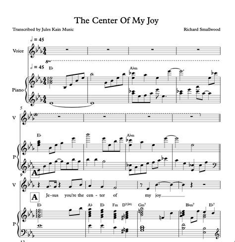Richard Smallwood Total Praise Sheet Music — Jules Kain Music