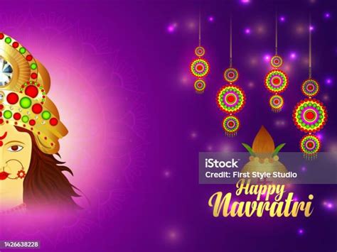 Ilustración De Festival Indio Feliz Navratri Tarjeta De Celebración Con