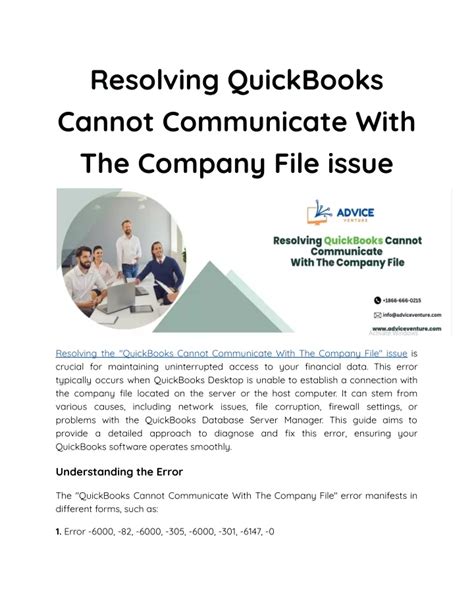 PPT Resolving QuickBooks Cannot Communicate With The Company File Issue PowerPoint