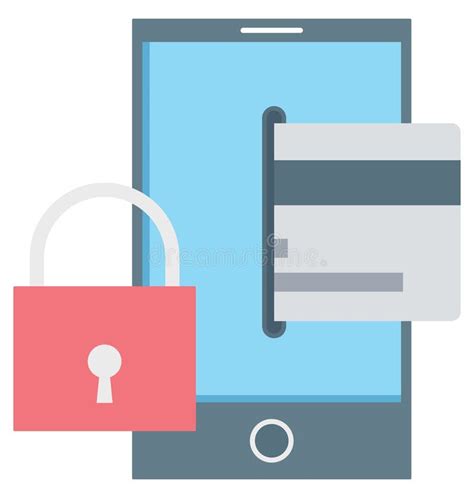 Mobile Banking Security Color Isolated Vector Icon That Easily Can Be Modified And Edit Stock