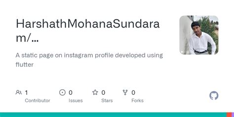 GitHub HarshathMohanaSundaram Flutter Instagram Profile A Static Page On Instagram Profile
