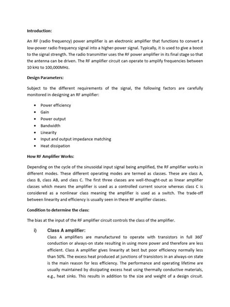 Rf Amplifiers Pdf Amplifier Information And Communications Technology