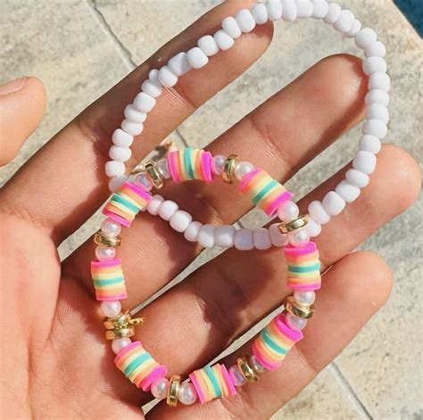 Summer Clay Bead Bracelet Etsy