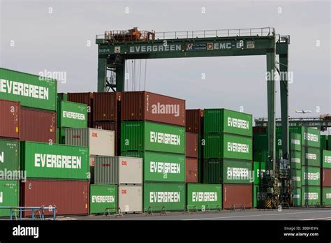 Shipping Container Loads Dock At Tokyo Bay Japan Is Heavily Reliant On Exports E G