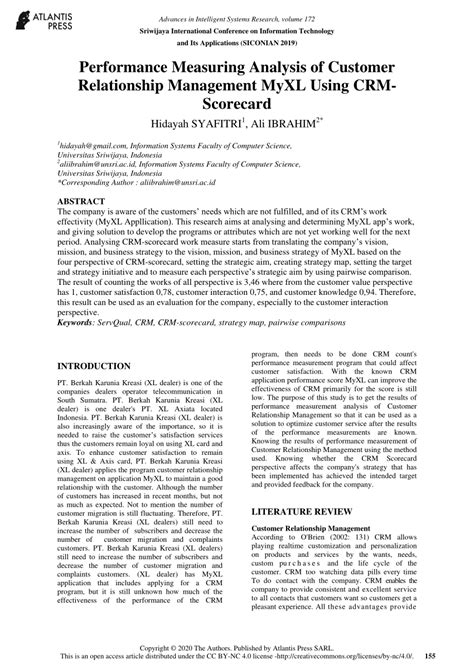 Pdf Performance Measuring Analysis Of Customer Relationship