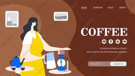 바리 스타 만화 일러스트 웹 로그인 페이지 크리에이 티브 배너 사람 캐릭터 커피 템플릿 Psd 다운로드 디자인 자료 다운로드