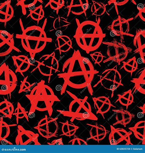 Symbols Of Anarchy Punk Pattern Cartoon Vector