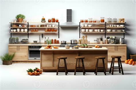 3d Kitchen On A Isolated Background Professional Advertising