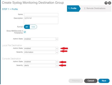 Syslog Destination Group What Is Local File And Console Destinations
