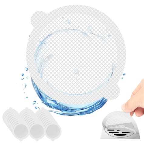 Qoosea 30 Pack Disposable Shower Drain Hair Catcher Mesh Stickers