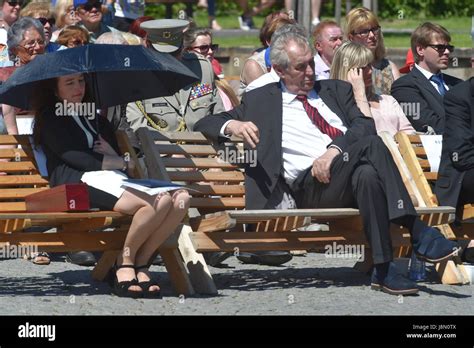 British Ambassador Jan Thompson Left And Czech President Milos Zeman