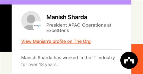 Manish Sharda President Apac Operations At Excelgens The Org