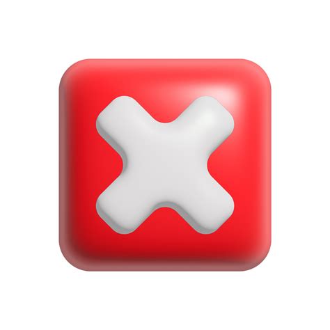 Red X Icon Illustration Design In 3d Style 23456796 Png