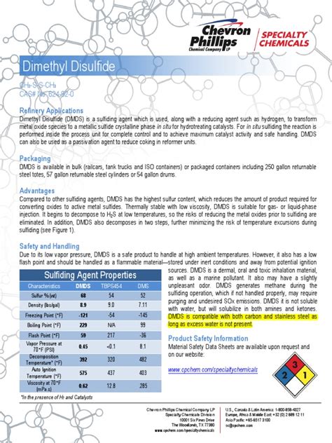 Factsheet Dimethyl Disulfide Chemical Substances Chemical Process