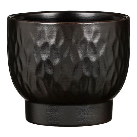 Cache pot rond Scheurich intérieur céramique po noir HG Réno Dépôt