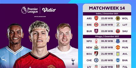 Jadwal Live Streaming Liga Inggris 20232024 Pekan 14 Di Vidio 2 Dan 3