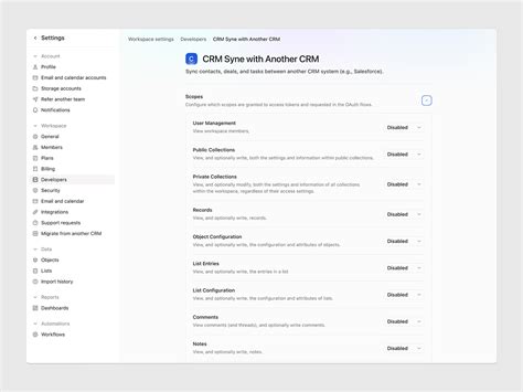 Settings Developers Page Behance