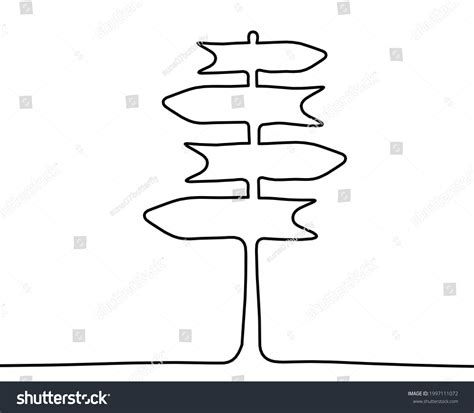 Abstract Continuous Drawing Line Arrow Sign Stock Vector Royalty Free 1997111072 Shutterstock