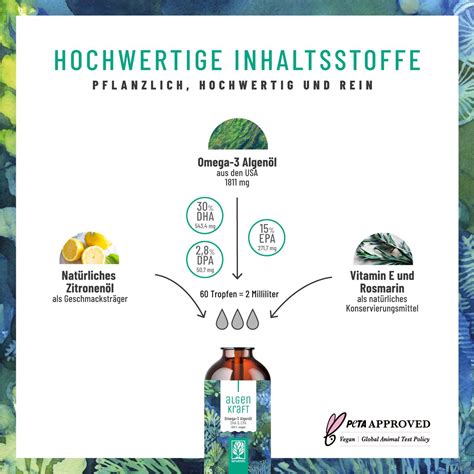 Omega 3 Algenöl mit DHA EPA Algenkraft NATURTREU 50 ml Shop