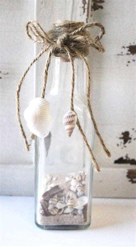 Square Shell Filled Bottle Beach Party And Wedding Decor California