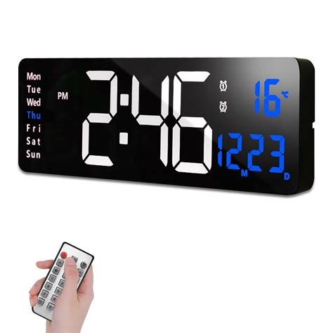 16 Digital Wall Clock Large Display LED Wall Clock 12 24H Gym Clock Large Digital Wall Clock