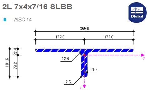 2l 7x4x716 Slbb Aisc 14 Cross Section Properties And Analysis