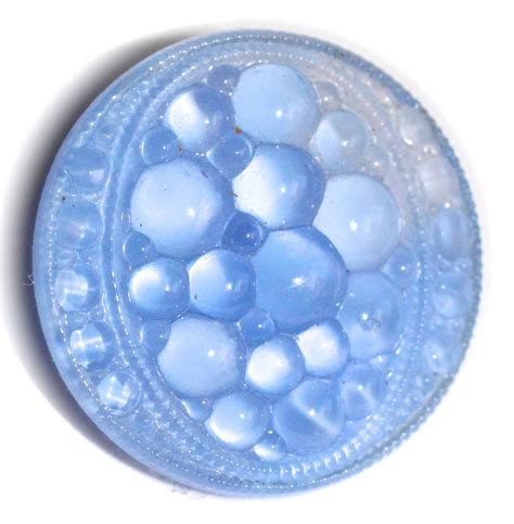 Button Light Blue Vintage Moonglow With Unusual Molded Back Etsy