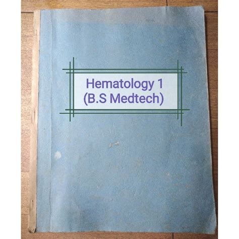 Hematology 1 For B S Medtech Shopee Philippines