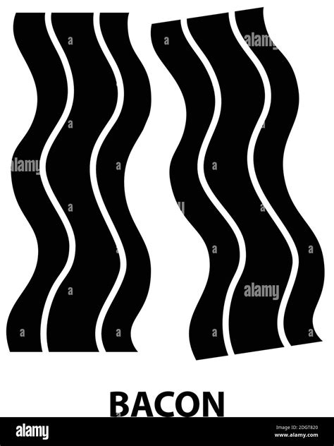 Bacon Icon Black Vector Sign With Editable Strokes Concept