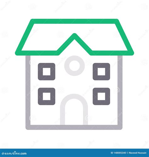 Linha De Cor Fina cone Da Casa Do Vetor Ilustração Stock Ilustração