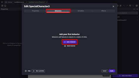 Destroy Outside Screen Behavior Gdevelop Documentation