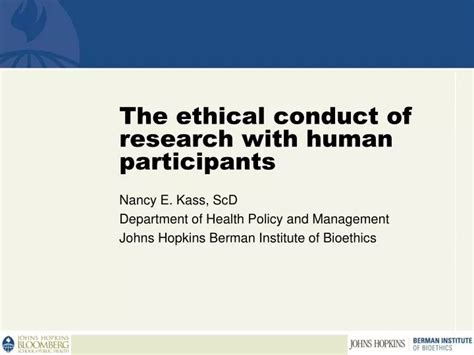 Ppt The Ethical Conduct Of Research With Human Participants