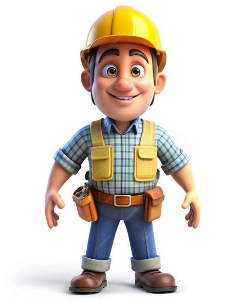 A Cute Anime Style 3d Cartoon Engineer A Cute Anime Style Cartoon