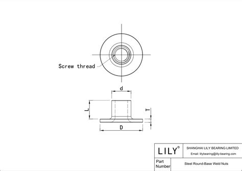 90596a300 Steel Round Base Weld Nuts Lily Bearing